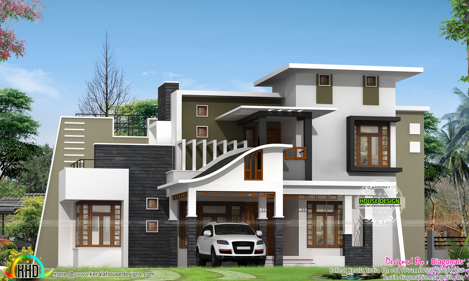 Contemporary mix modern home - Kerala Home Design and Floor Plans - 9K ...