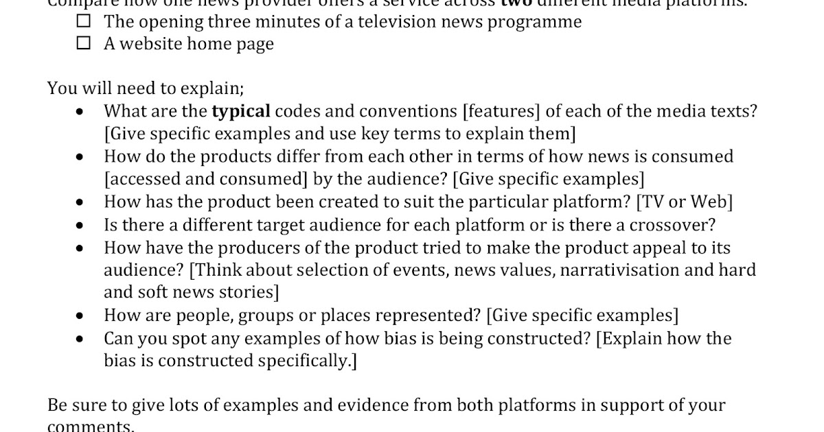 Graveney GCSE Media Studies: Controlled Assessment - Broadcast News