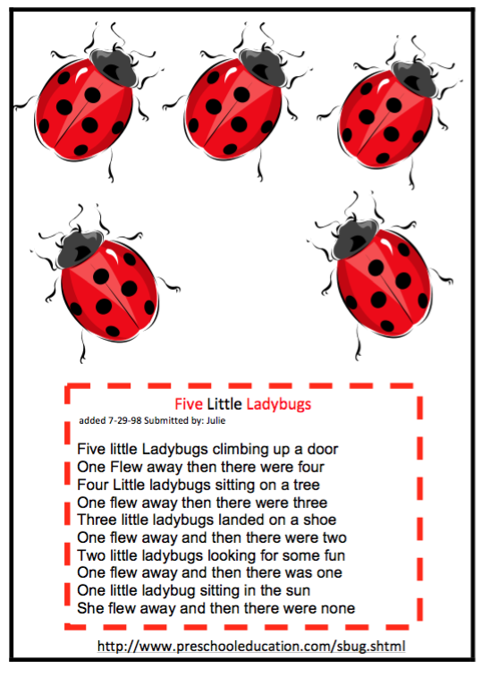 Free Ladybug Puppet Sticks ~ Preschool Printables