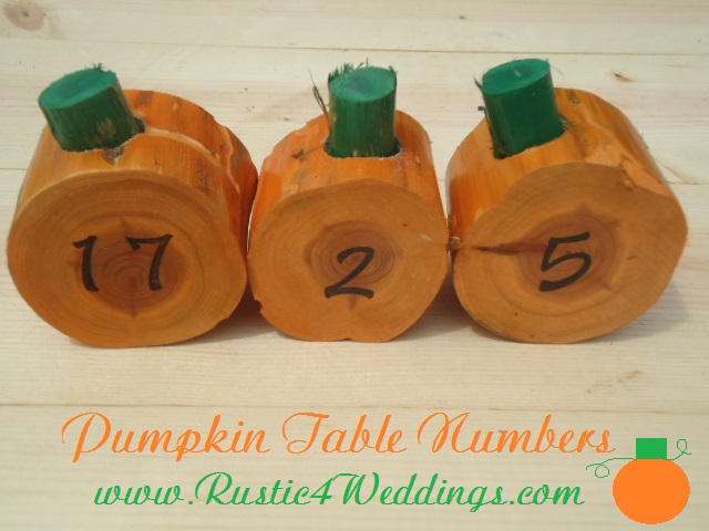 Church House Collection Blog: Pumpkin Table Numbers For Fall Wedding ...