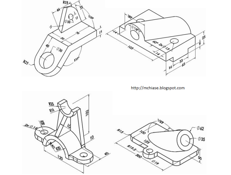Bài tập vẽ 3d - autocad,inventer,solidwork... ~ MECHIASE24