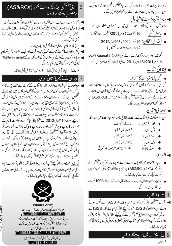 Admission in Pakistan: 9 Oct 2011