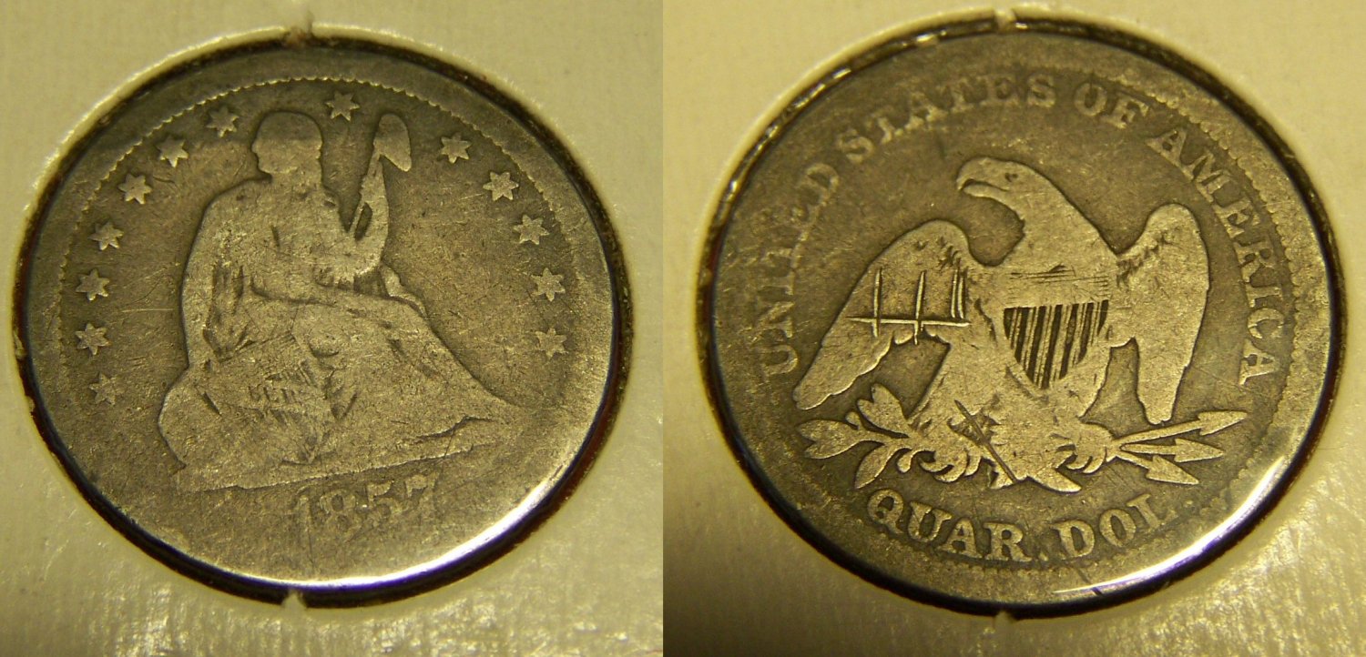 My Coin Pictures: 1857 U.S. Seated Liberty Silver Quarter