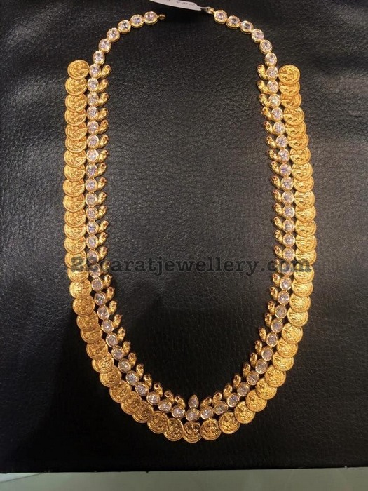 Kasu Mala with Moissanite Stones - Jewellery Designs