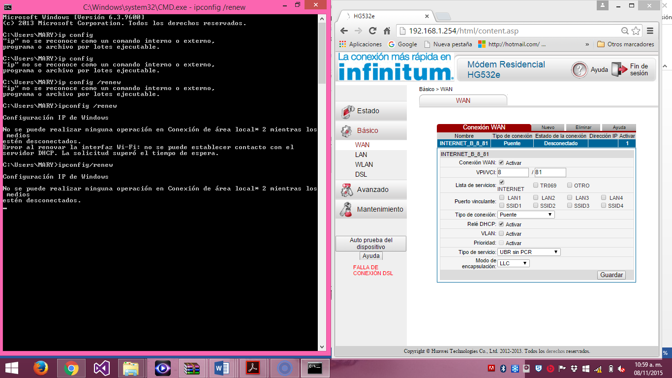 Telecomunicaciones: Modem a modo puente