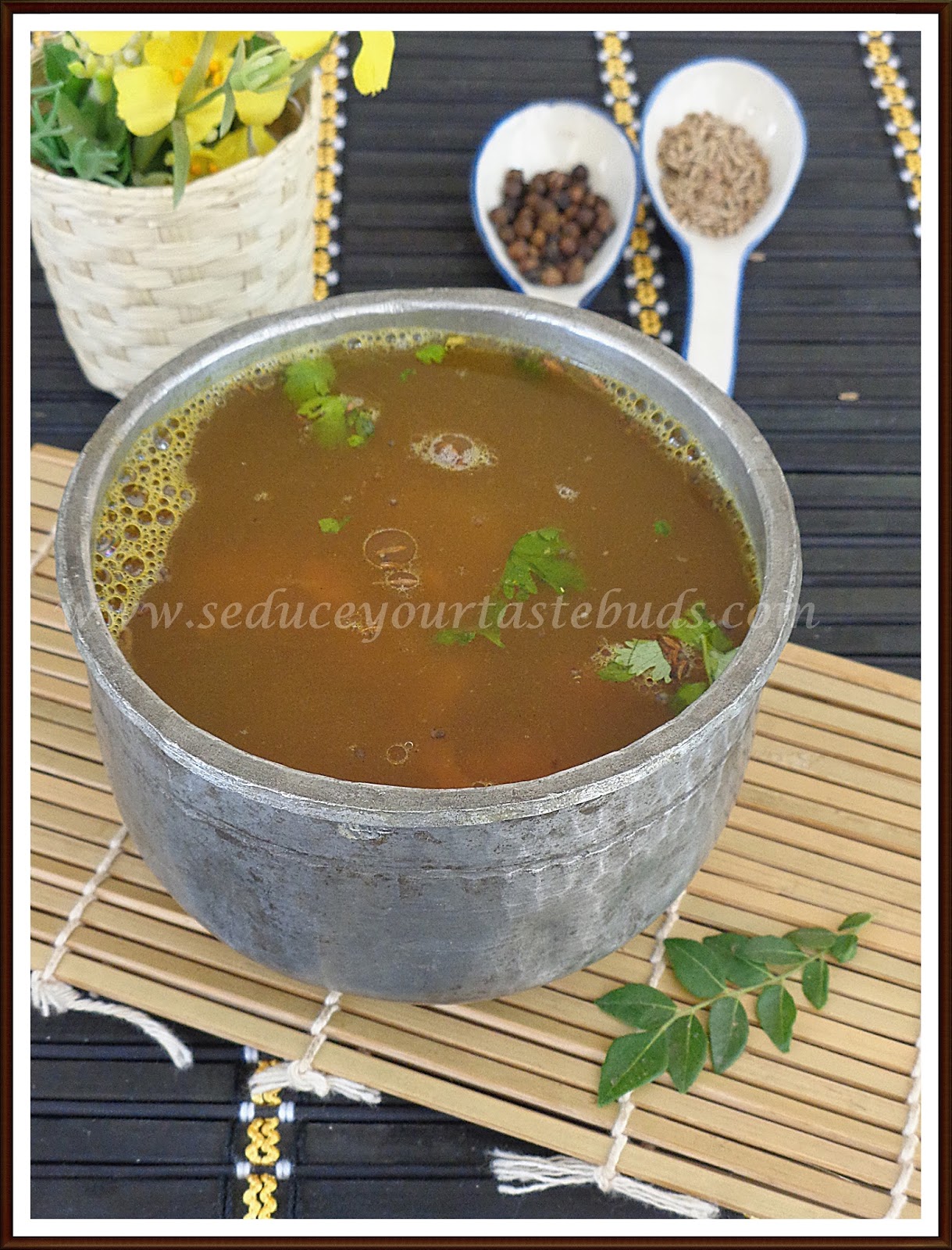 Jeerige Menasu Saaru | Cumin and Pepper Flavored Rasam - Seduce Your ...
