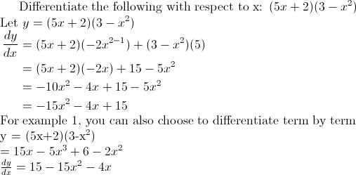Differentiation Part II