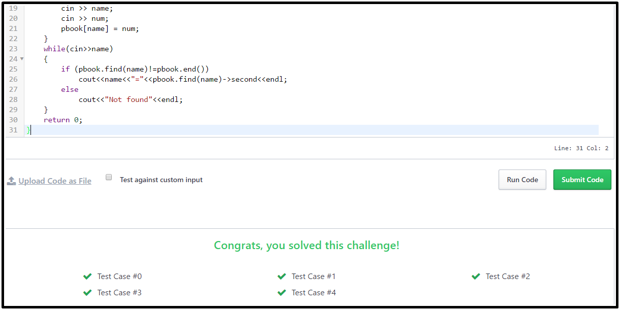 Day 8 Dictionaries and Maps Hackerrank Solution in C++ | 30 Days