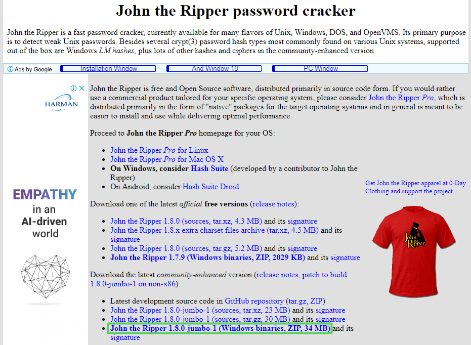 JtR(password cracker) - Cybersecurity Guide