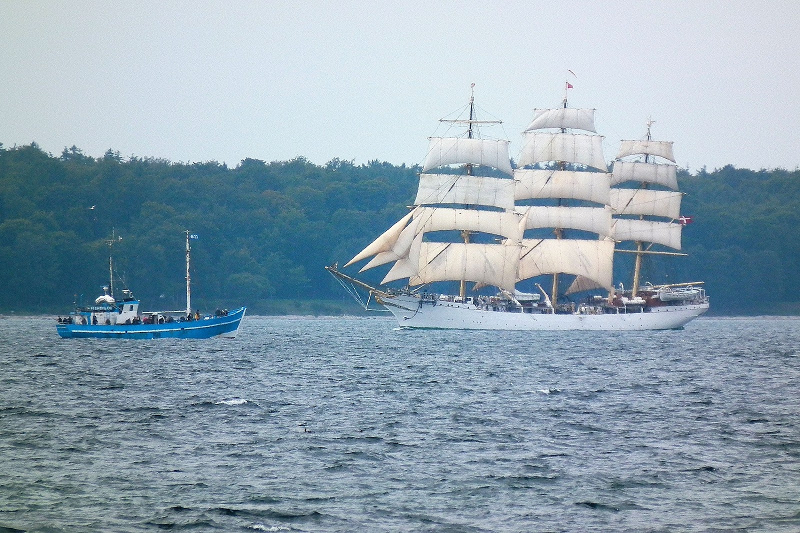 The Things I Enjoy: The full-rigged training ship Danmark in Øresund