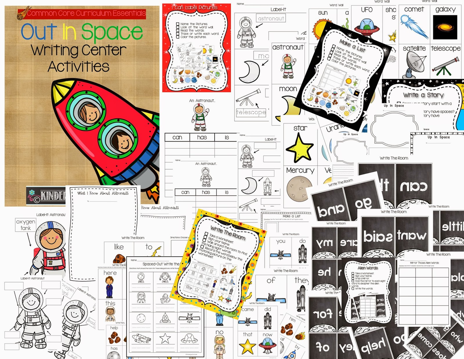 Kindergarten Kiosk: Space Thematic Unit, Guided Readers, & Writing Task ...