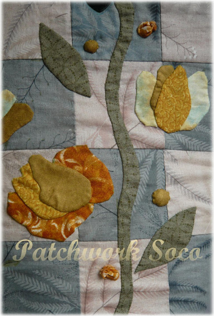 Patchwork Soco: Bolso con tulipanes y monedero