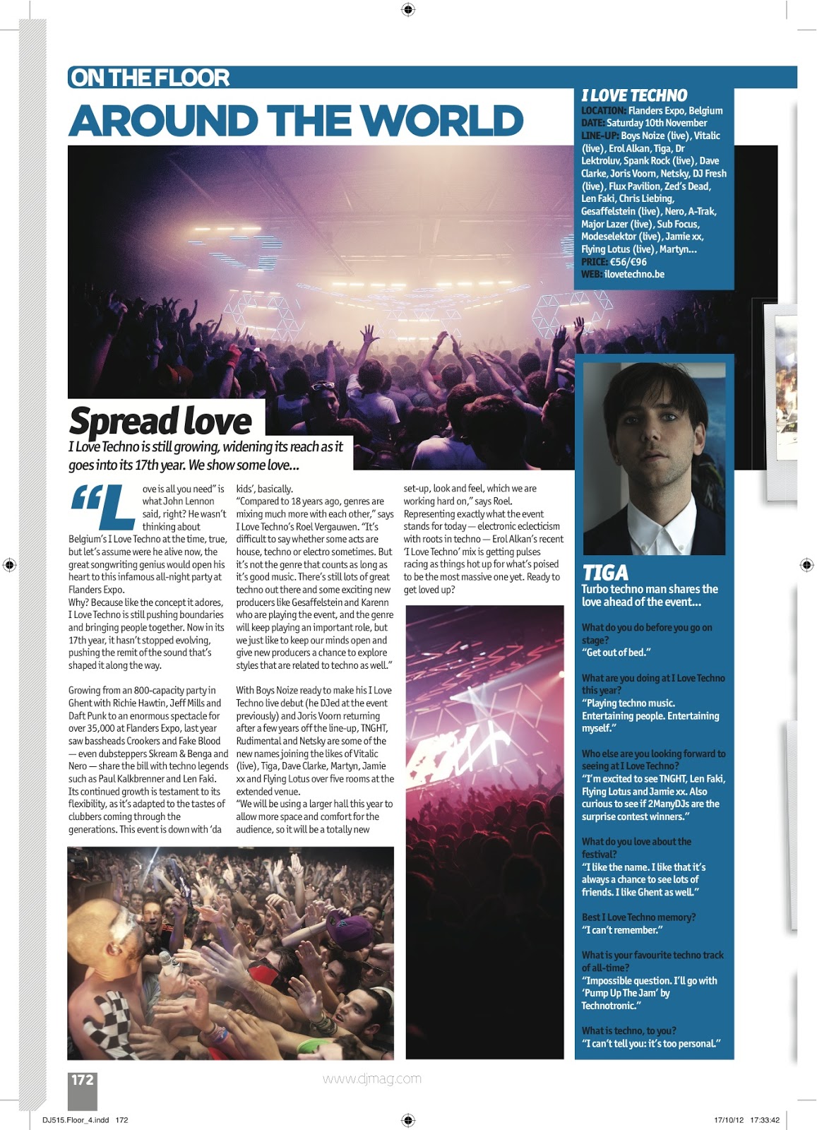 Rebel Butterfly: DJ Mag One Page feature on I Love Techno