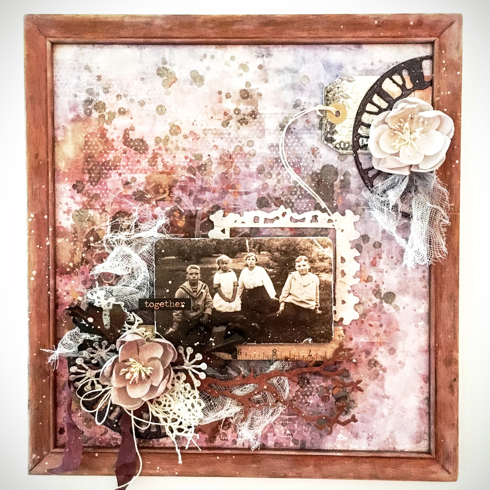 SewPaperPaint: Altered Mixed Media Frame with Found Relatives
