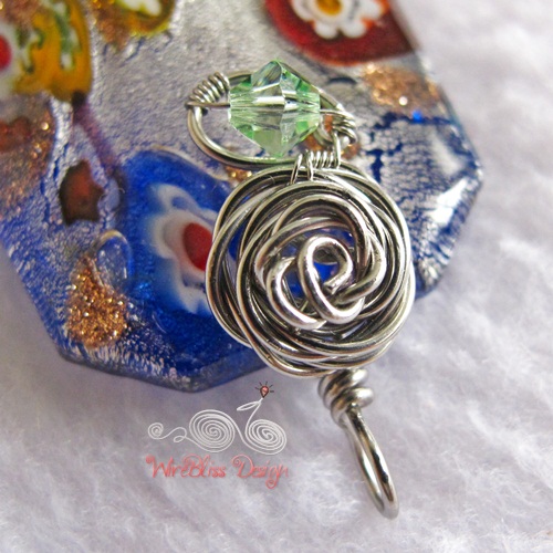 WireBliss's Wire Jewelry: Wire Wrap Bail - Wired Rose Motif