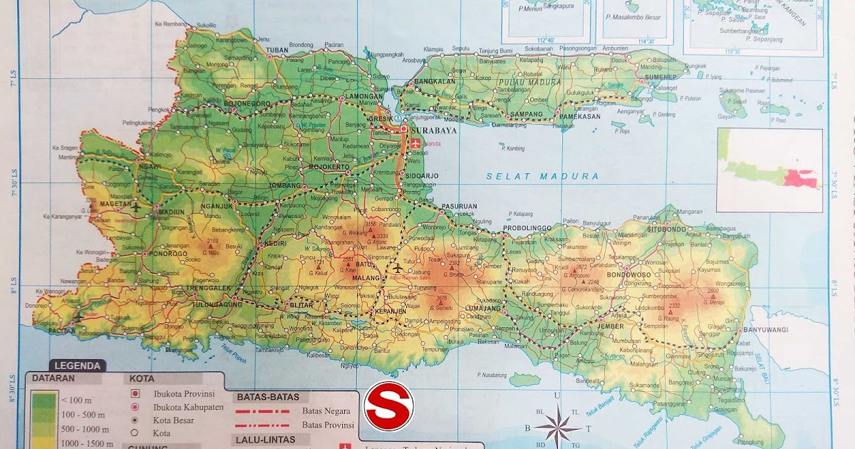 Peta Jawa Timur - 5 Peta Jawa Timur Terbaru Lengkap - Daerah jawa timur ...