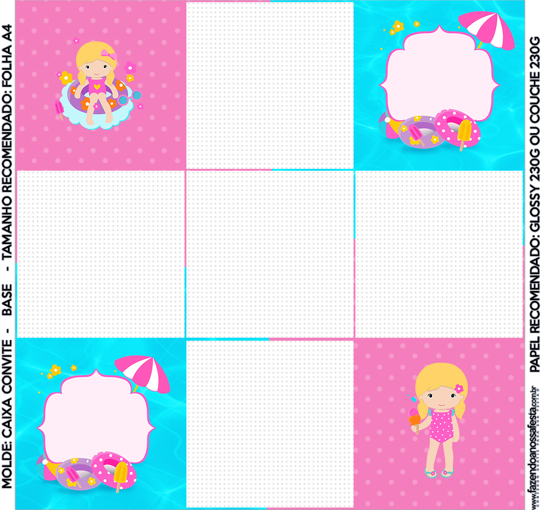 Blondie Girl Pool Party: Free Printable Boxes. - Oh My Fiesta! in english