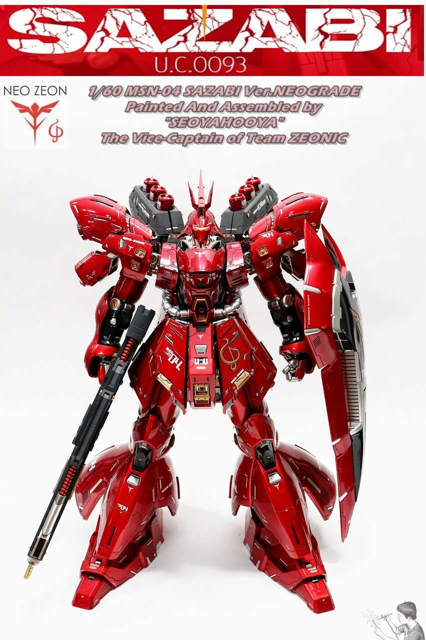 GUNDAM GUY: NeoGrade 1/60 MSN-04 Sazabi - Painted Build