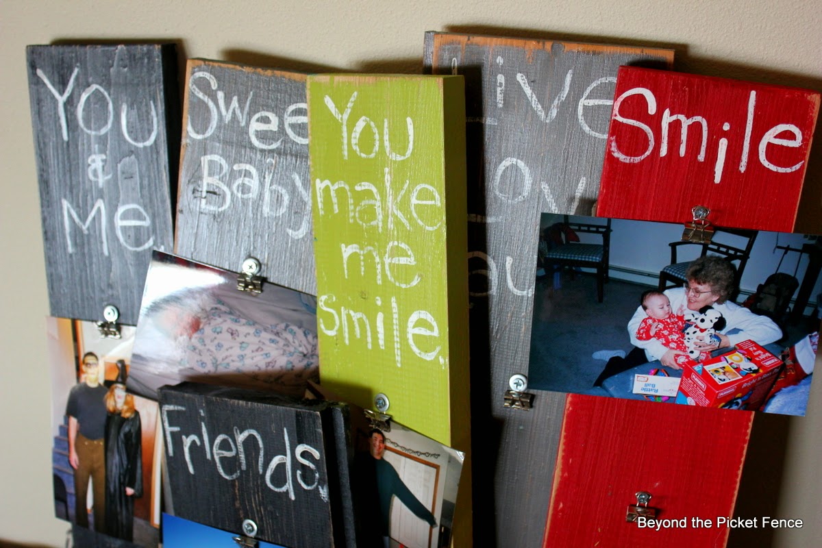 Beyond The Picket Fence: Photo Boards--Easy Way to Display Pictures