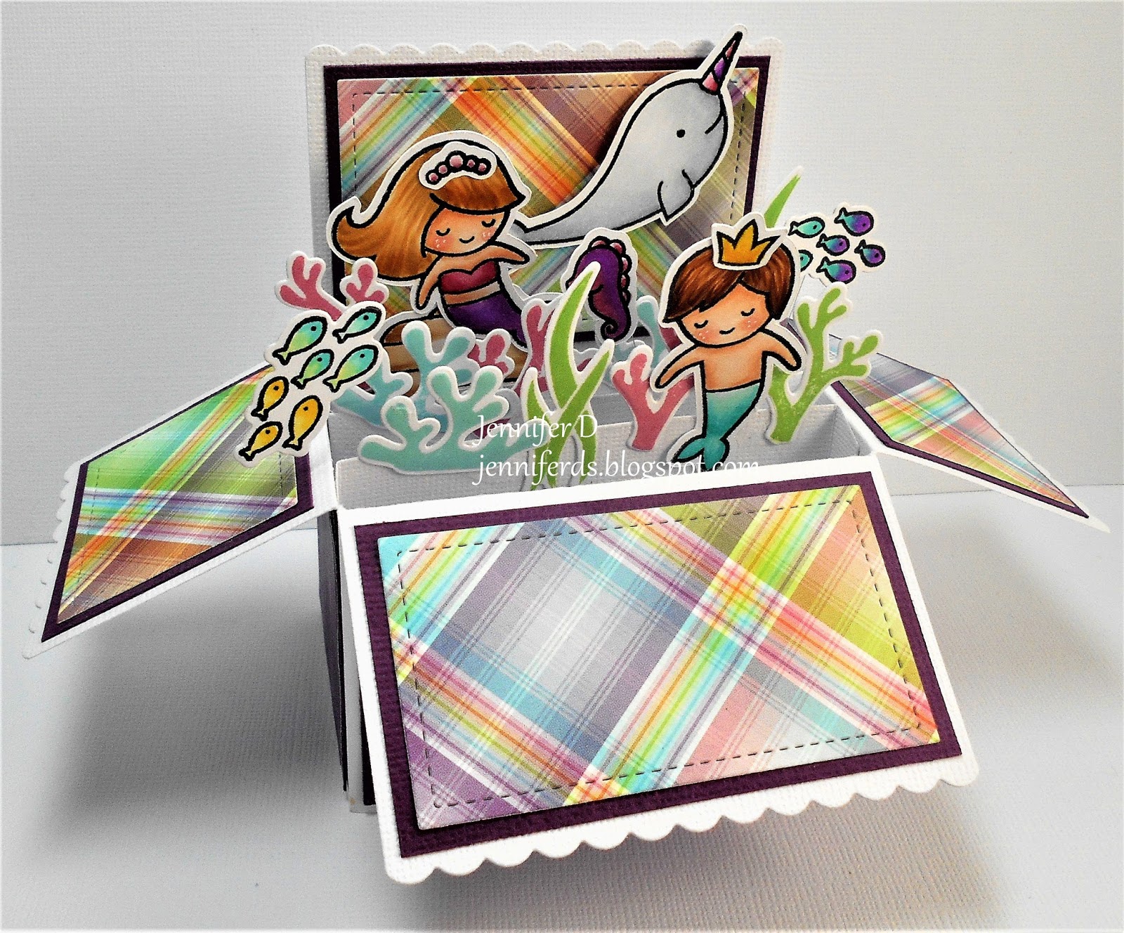 JenniferD's Blog: Lawn Fawn Scalloped Box Card Pop-Up with The Mermaids