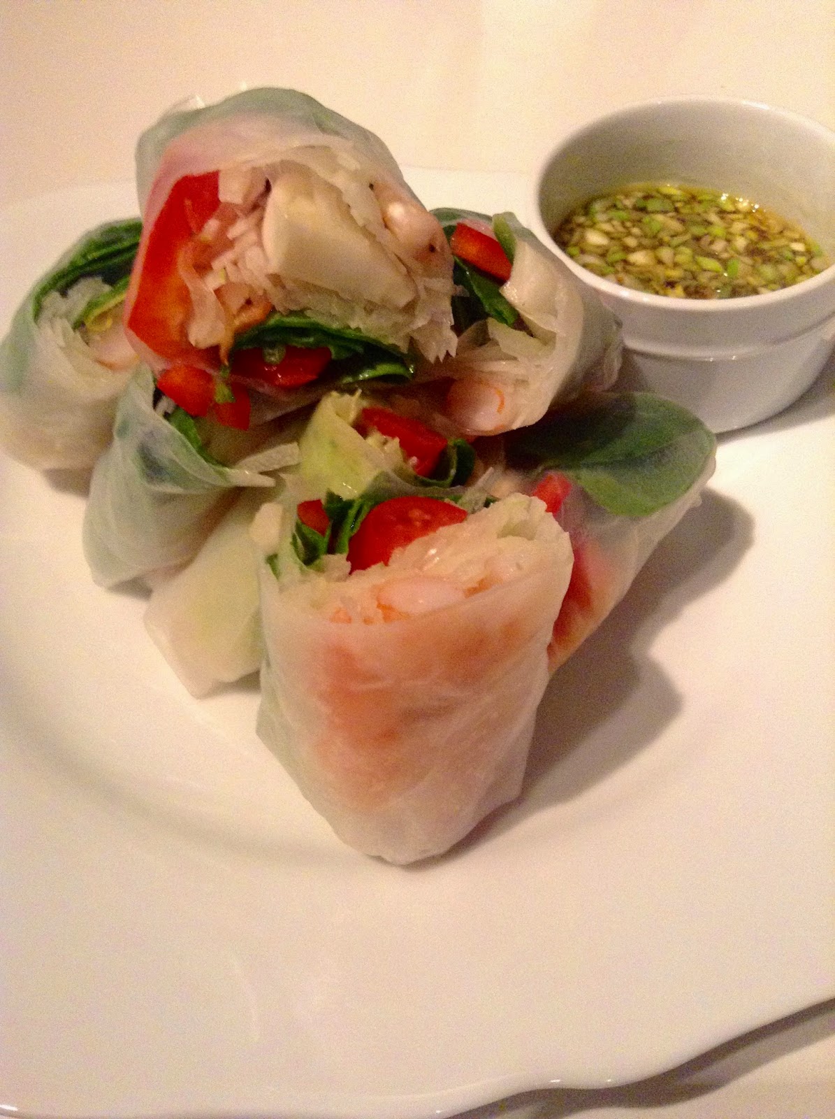 Today's dinner / Vietnamese spring rolls salad / Tofu spam dish