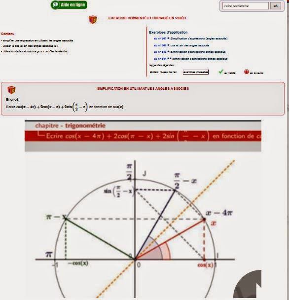 Simplifier une expression avec cos et sin