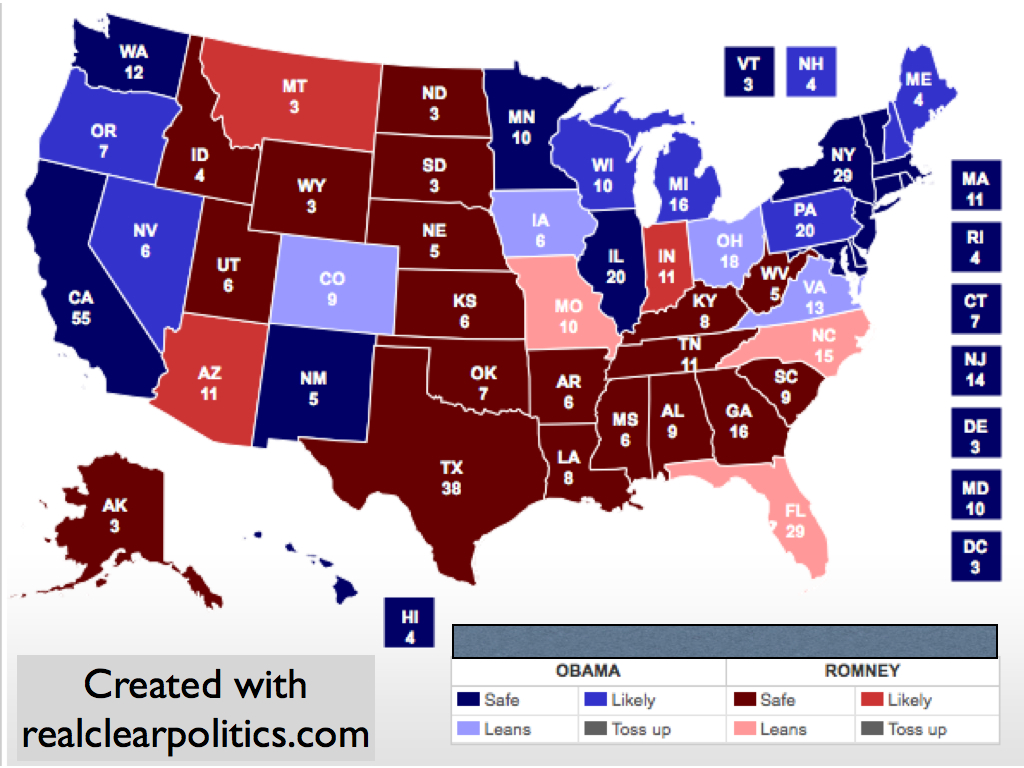 Electoral Vote Predictor: Electoral Map Update - Ohio Shifts to Romney Electoral Vote Predictor: Electoral Map Update - Ohio Shifts to Romney