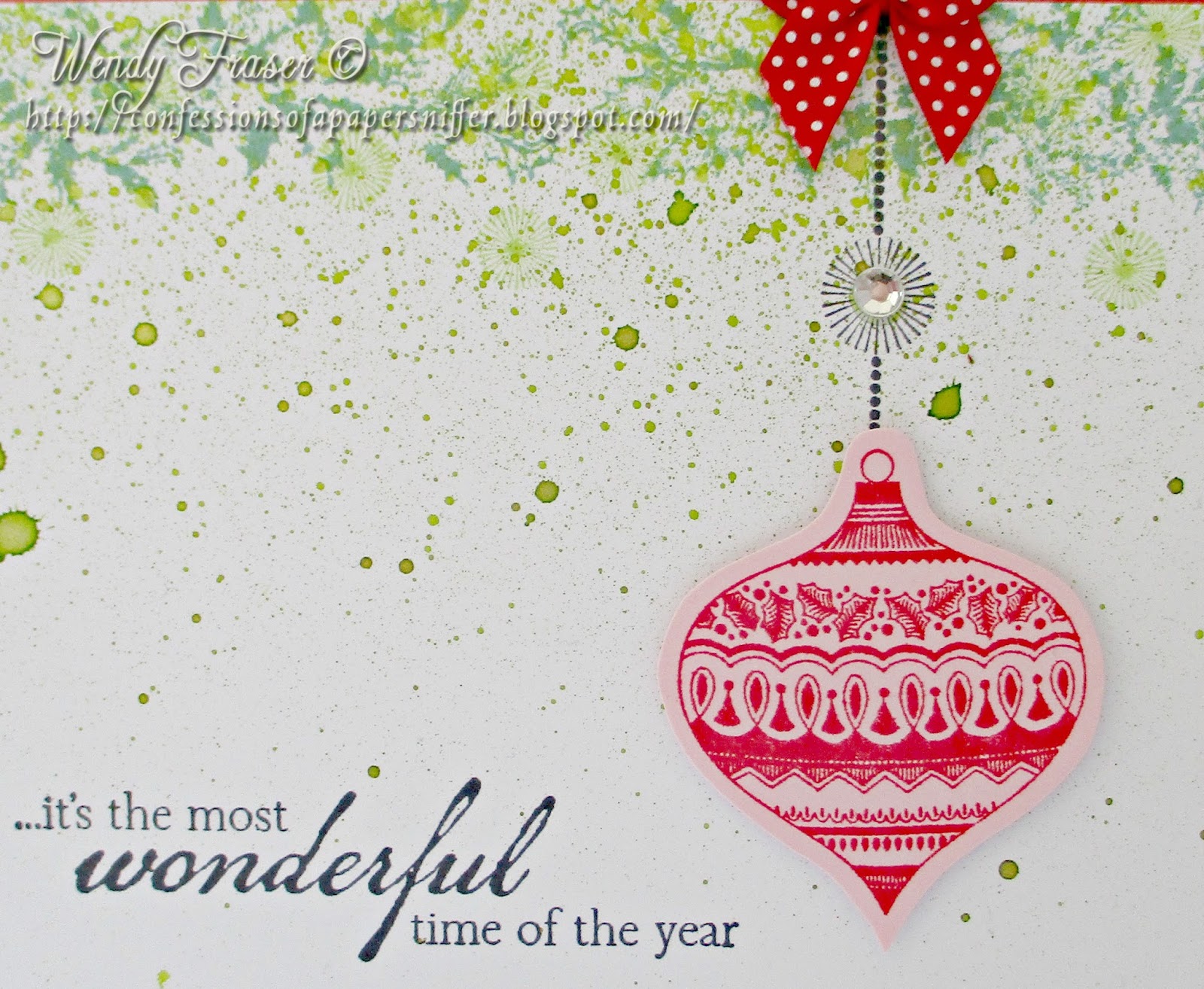 Confessions of a Papersniffer: Red and Pink Bauble Card