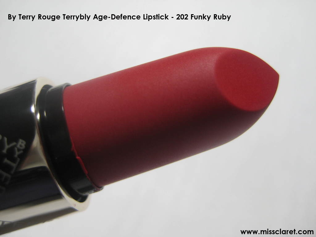miss claret: By Terry Rouge Terrybly Age-Defence Lipstick - 202 Funky Ruby
