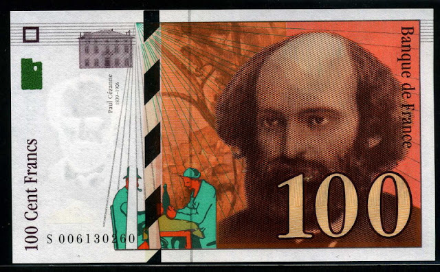Currency of France before the Euro 100 French Francs banknote 1997 Paul ...