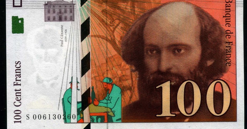 Currency of France before the Euro 100 French Francs banknote 1997 Paul ...