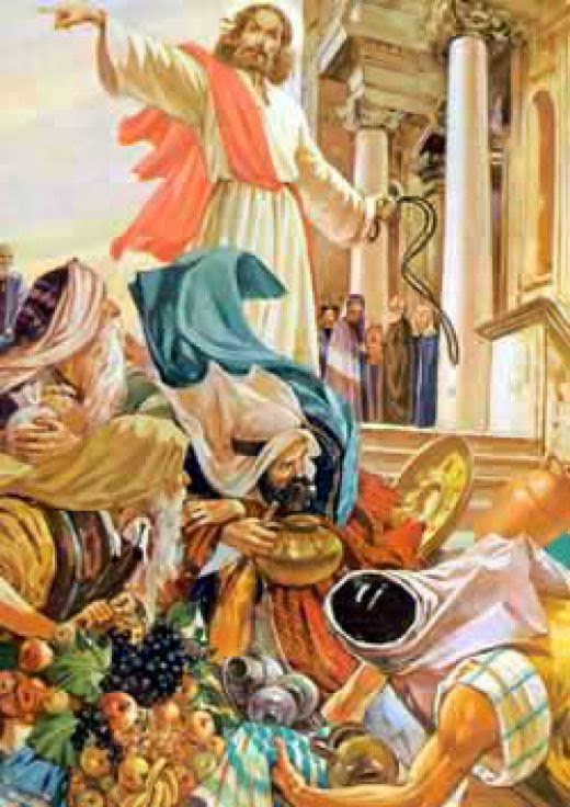 JESUS CLEARS THE TEMPLE OF MONEY CHANGERS