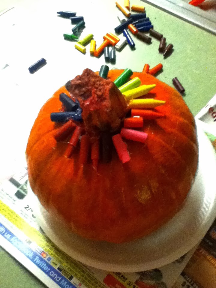 Tulips and Pianos : Pumpkin Crayon Art