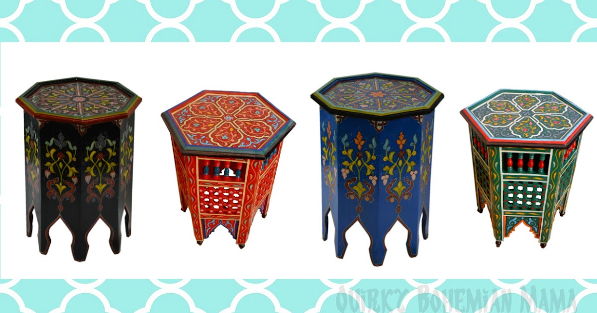 Colorful Moroccan Side Tables {Bohemian Accent Tables} - Quirky ...