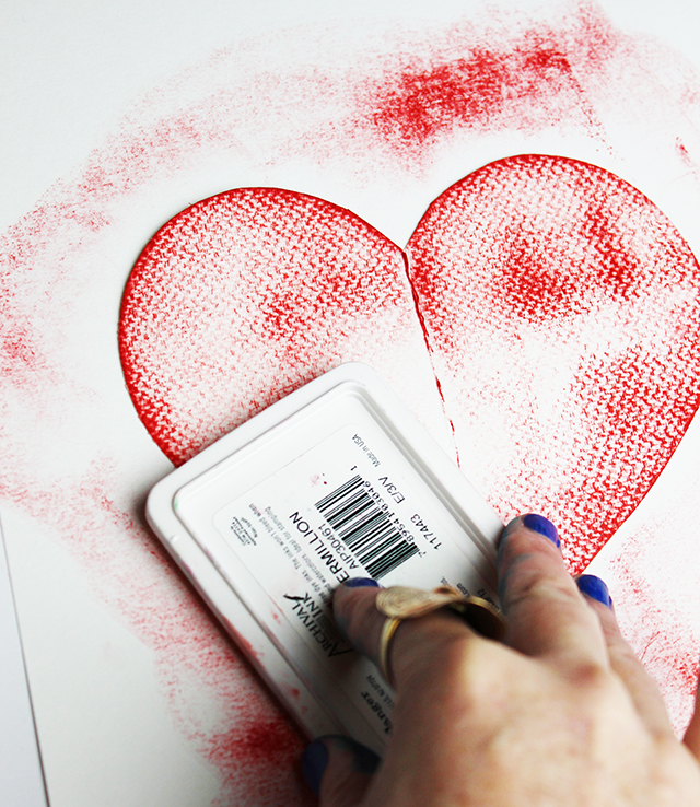 alisaburke: stamped and stenciled hearts