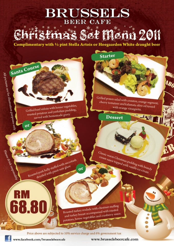 Food Street: Brussels Beer Cafe Christmas Set Menu 2011