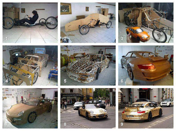 Amaze7: Homemade Eco-Friendly Porsche Car By Han Lan. Very creative!