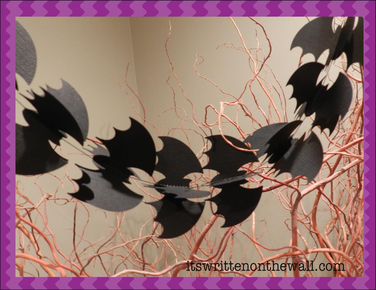 It's Written on the Wall: Halloween Decor Bat Garland-Super Simple to Make