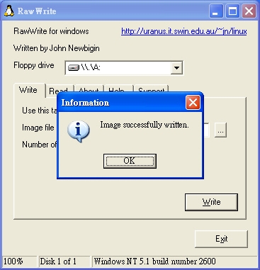 BugWorkShop - 甲蟲工作室: Windows：用 RawWrite 複製 『.img』檔案到軟磁碟 Floppy Disk