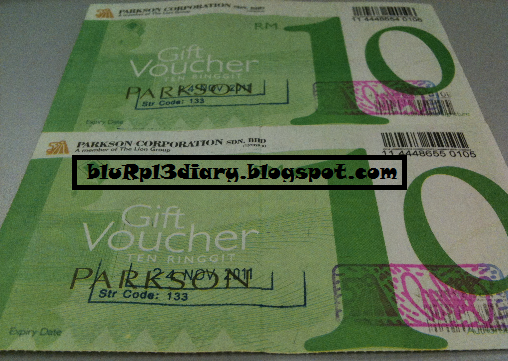 Blurpl3's Journey: >> Rewind : Gift Voucher Parkson RM20