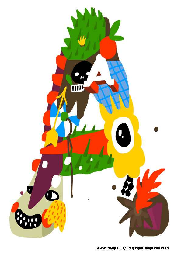 Imprimir letras infantiles-Colorear dibujos,letras, Actividades infantiles