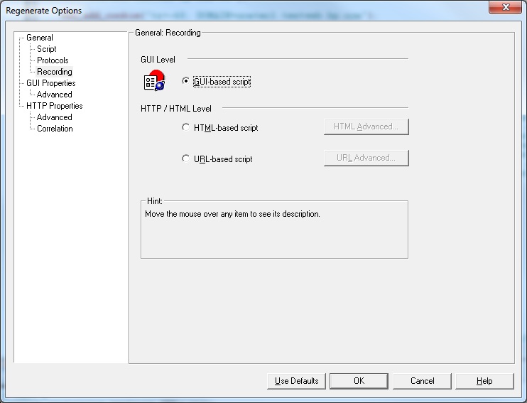 LoadRunner common questions / Issues: How to create web scripts with different recording option ...