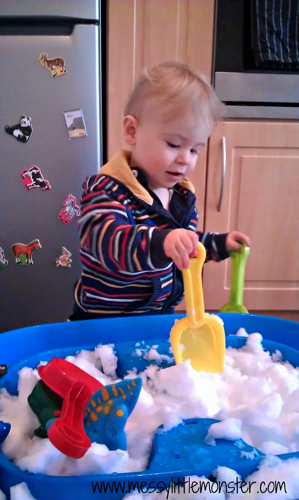 Real Snow Sensory Bin - Messy Little Monster