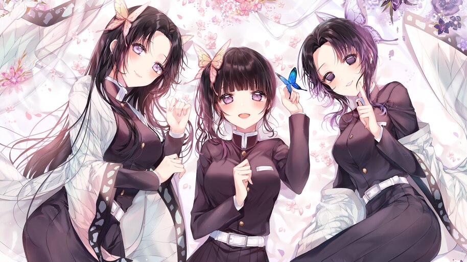 Kanae, Kanao, Shinobu, Kimetsu no Yaiba, 4K, #7.213 Wallpaper PC Desktop