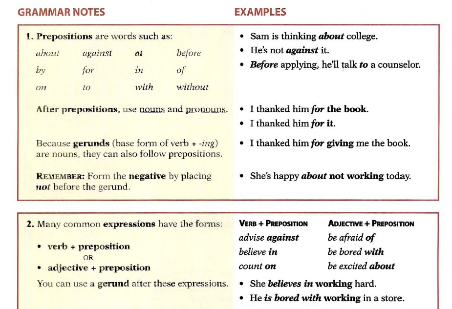 Use these prepositions