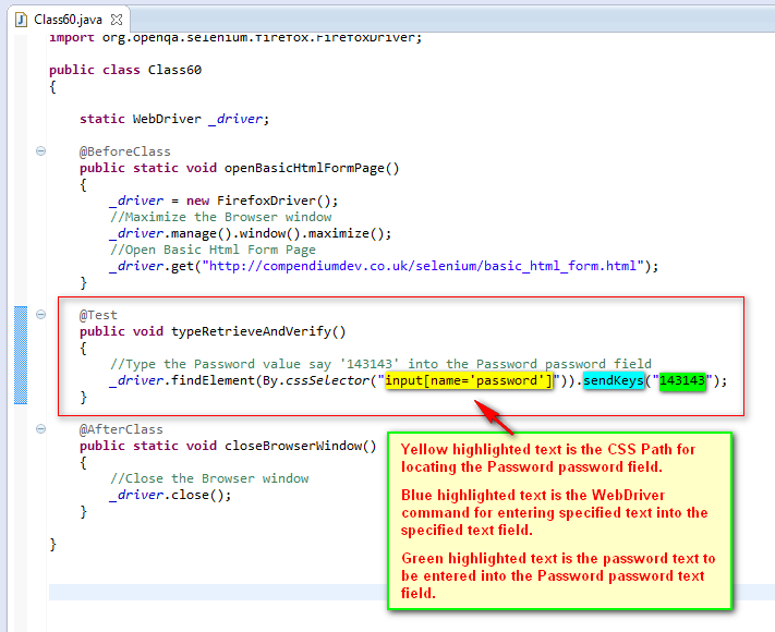 Selenium-By-Arun: 416. Using getAttribute("value") method with Password field