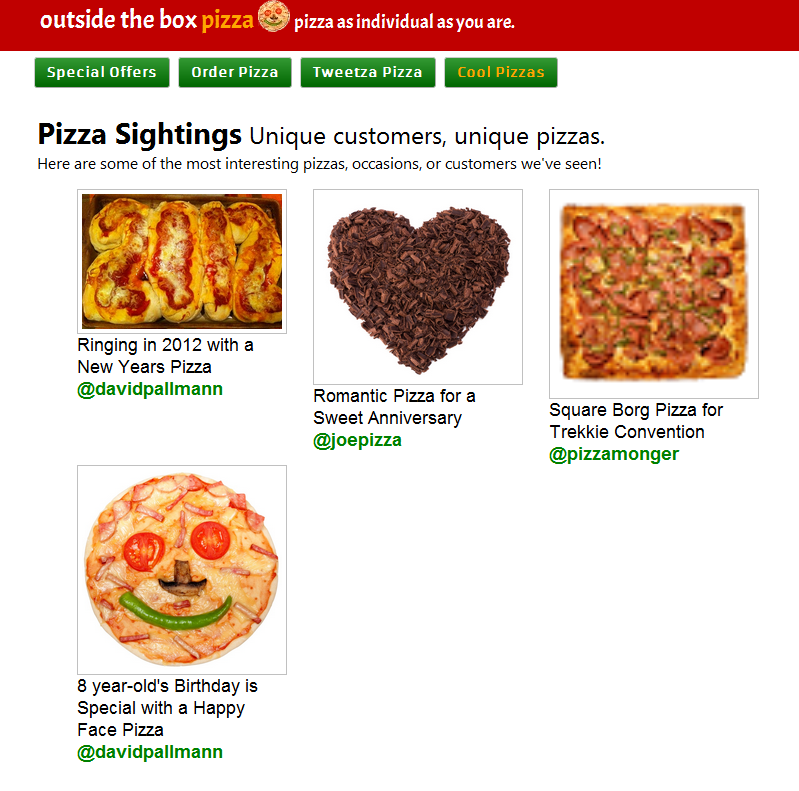 Fire + Ice: David Pallmann's Technology Blog: Outside-the-Box Pizza ...