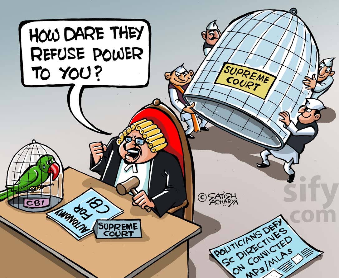 World of an Indian cartoonist!: Caging the judiciary.