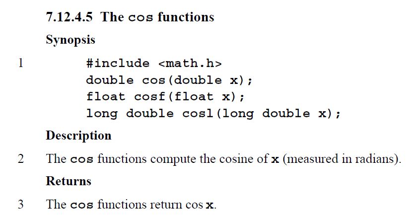Lessons In Coding: The cosine & arccosine Functions in C & C++