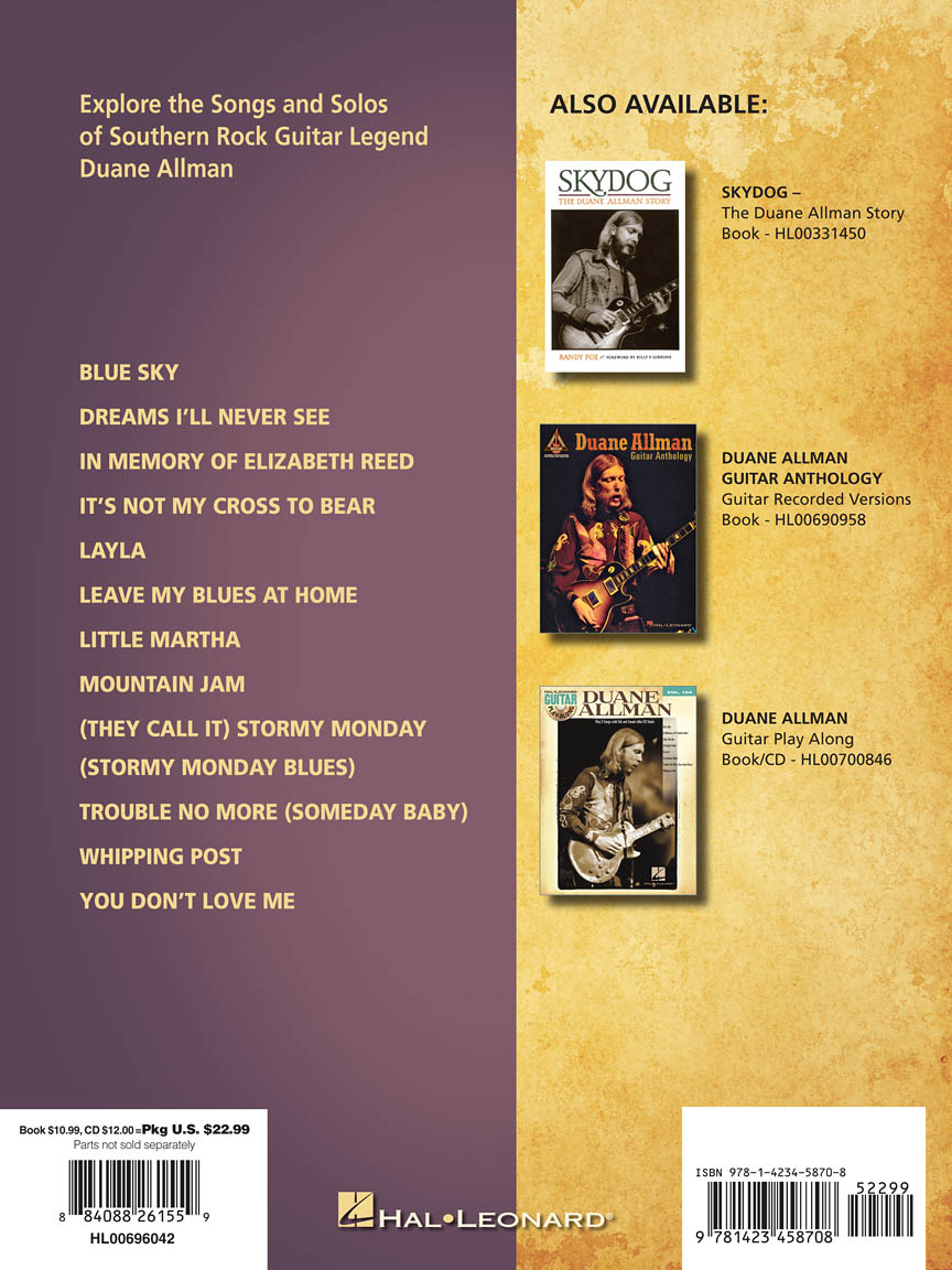 Tablature per chitarra: DUANE ALLMAN, SIGNATURE LICKS, A STEP-BY-STEP ...
